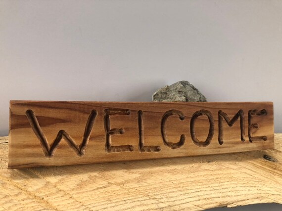 Welcome Sign Routed and Sanded in Cedar - Etsy