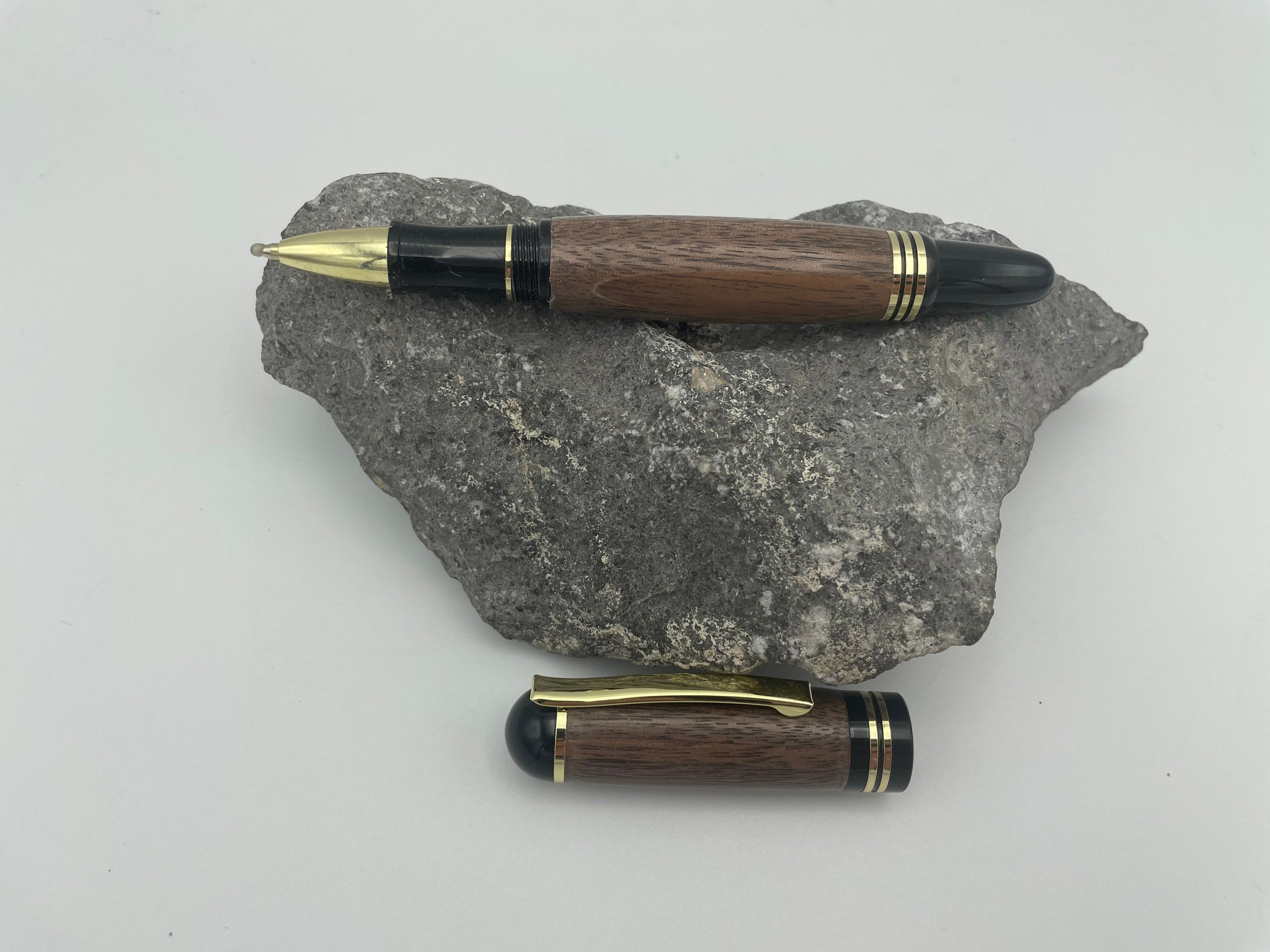 Black Walnut and Gold Capped Pen - Etsy