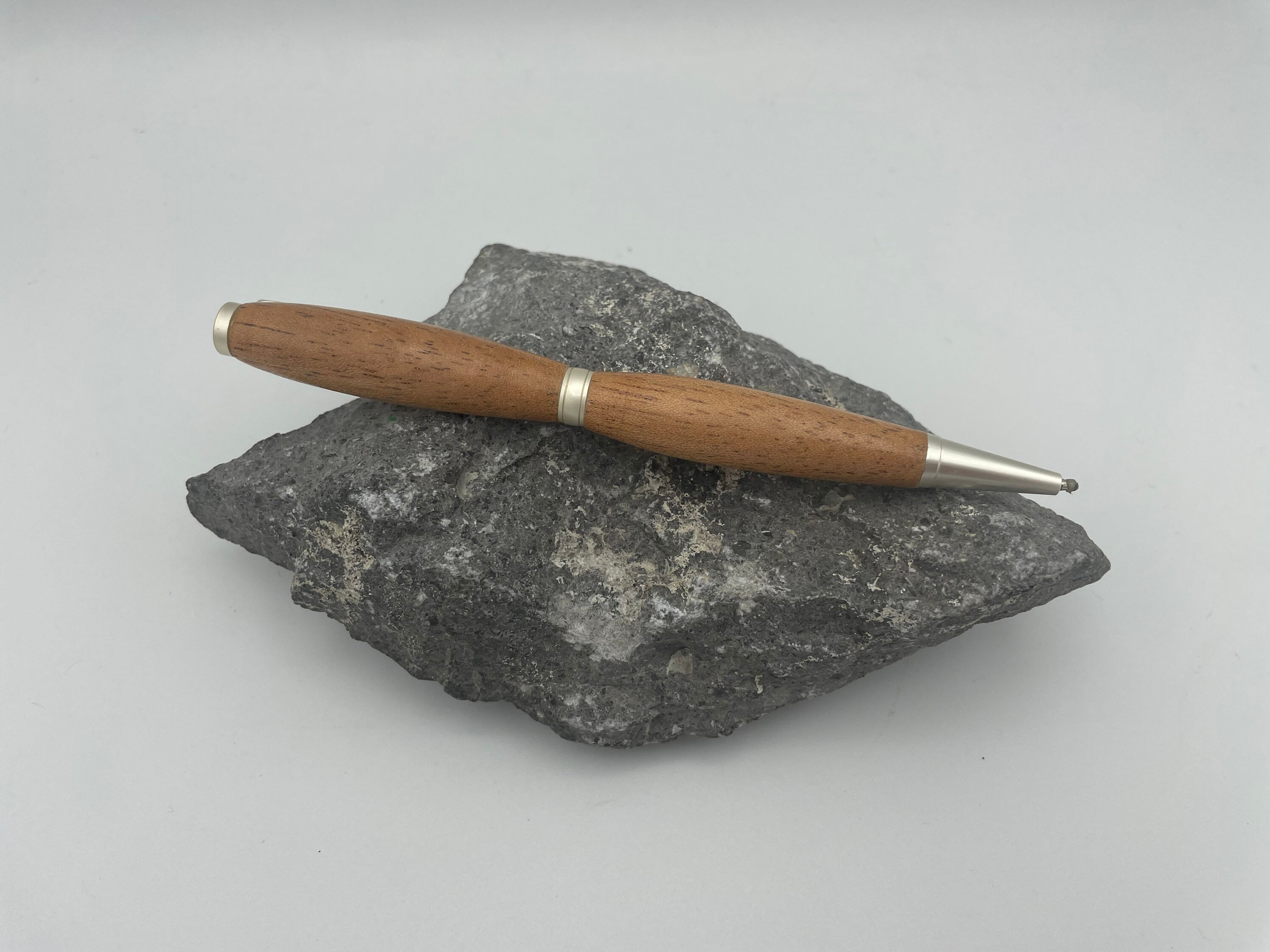 Satin Chrome Hand Turned Wood Twist Pen - Etsy