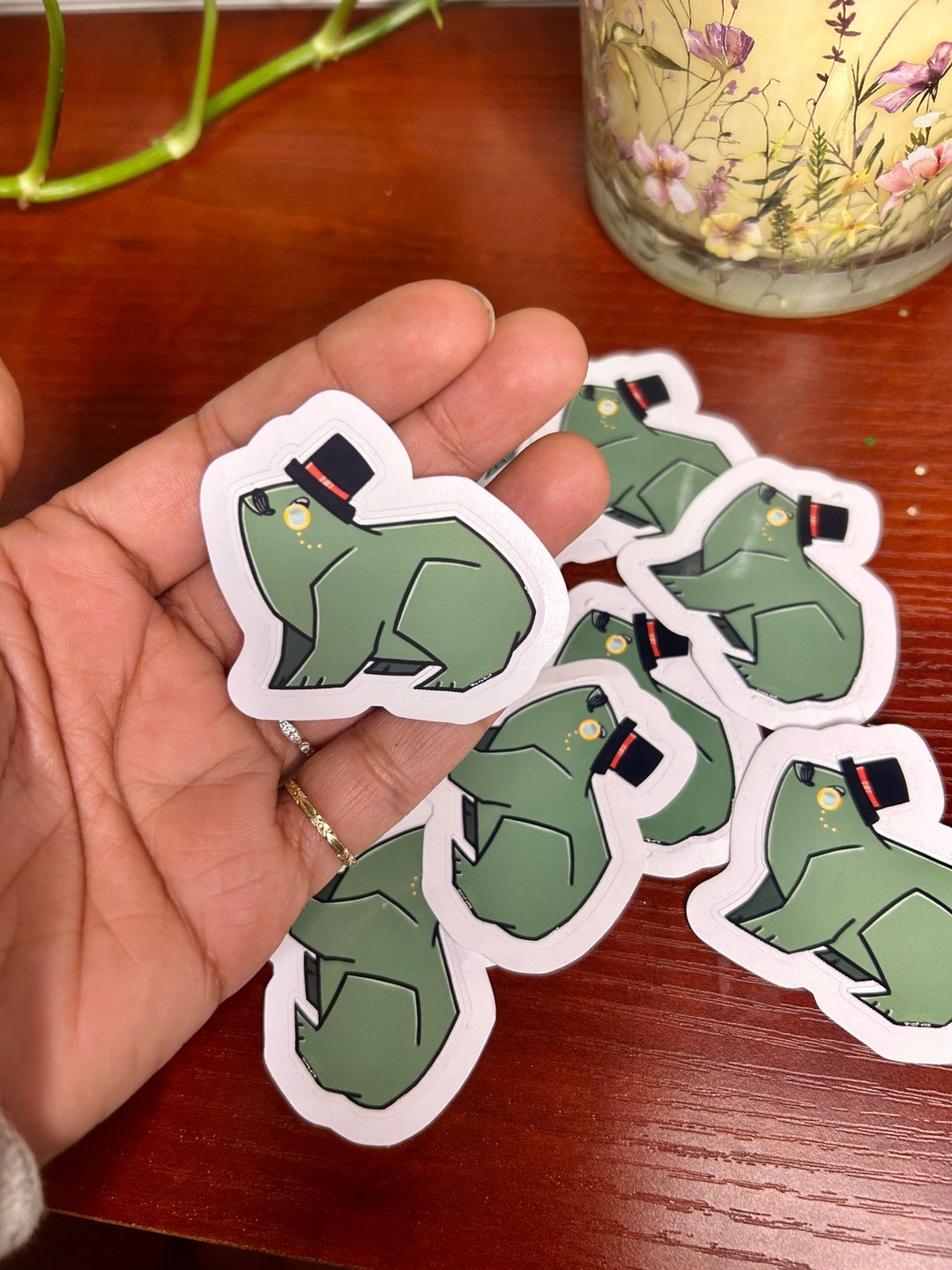 Gentleman Frog Sticker // Vinyl Glossy Sticker // Distinguished and ...