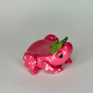 Strawberry Frog Figurine - Etsy
