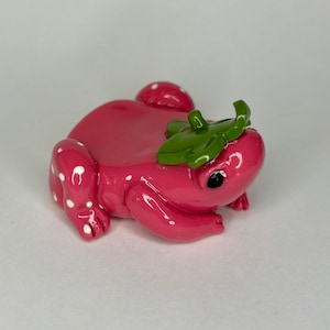 Strawberry Frog Figurine - Etsy