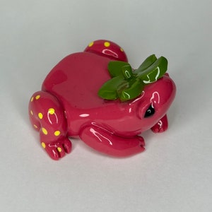 Strawberry Frog Figurine - Etsy