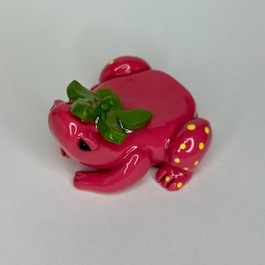 Strawberry Frog Figurine - Etsy
