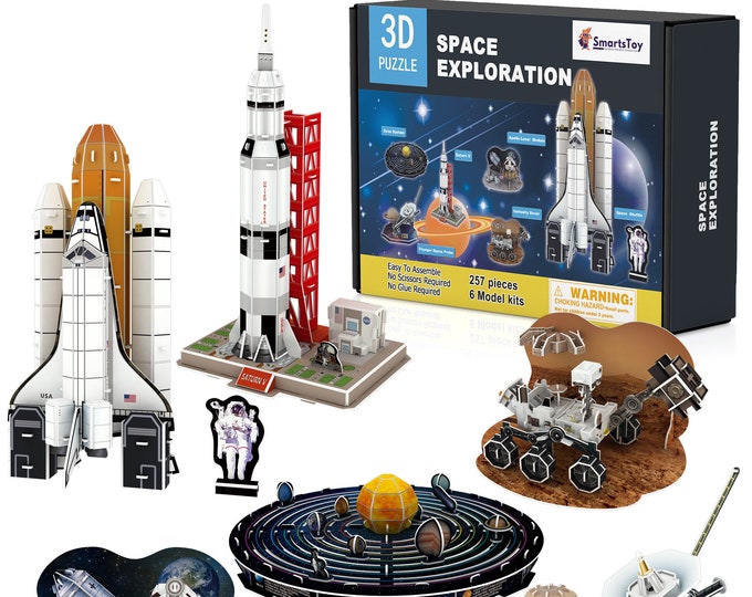 3D Space Puzzle Kit | Solar System, Shuttle & Rover STEM Educational ...
