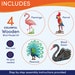 3D Wooden Puzzle 4 Colorful Toy Birds for Kids Model Building Kits ...