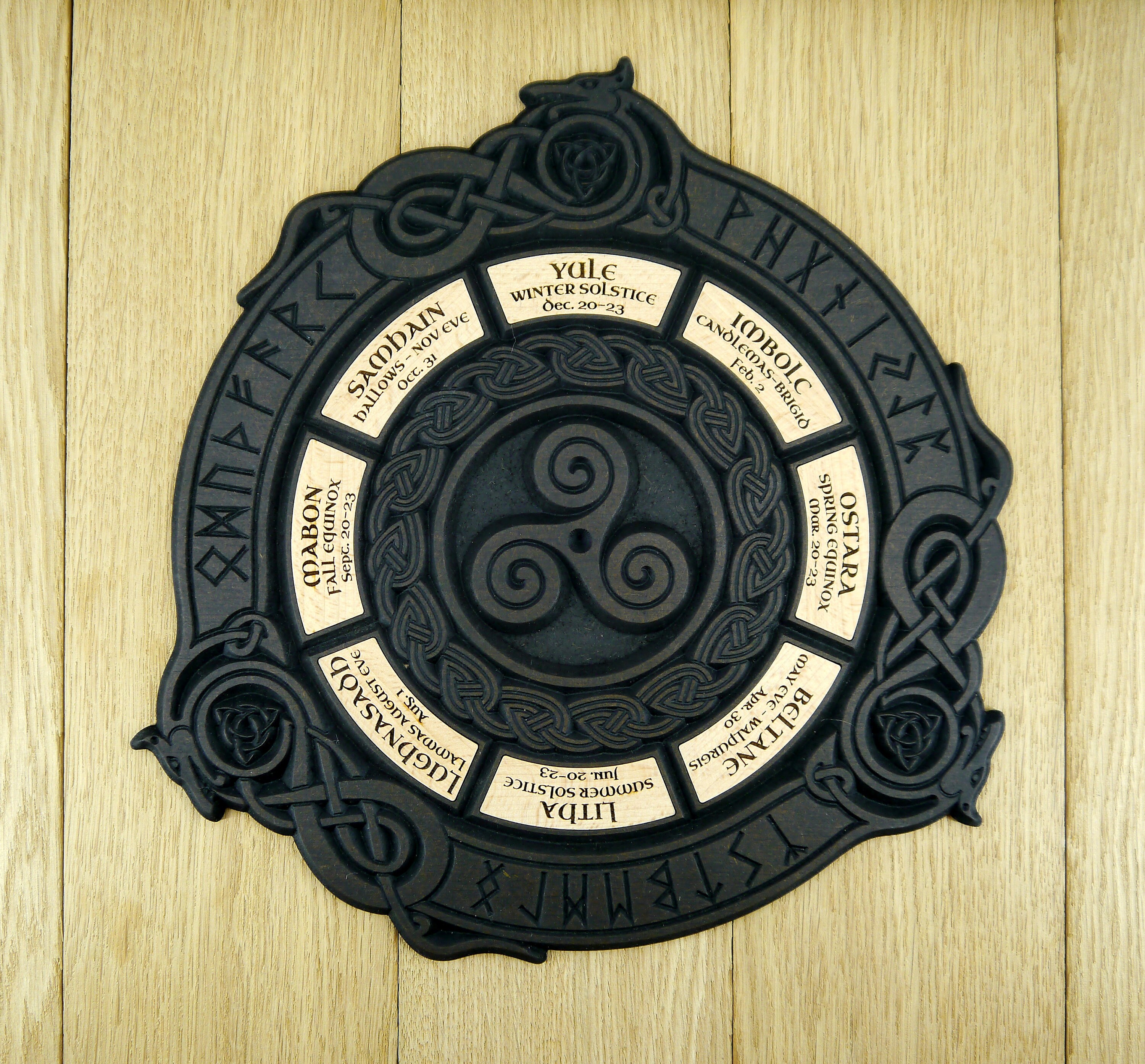 Wheel of the Year // Norse Runes // Triskelion // Wiccan Altar | Etsy UK