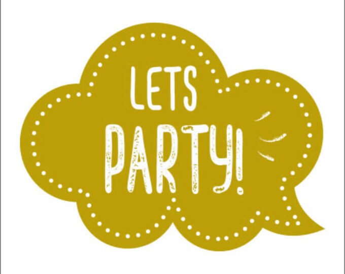 Printable Photo Booth Signs Birthday Party Let's Party - Etsy