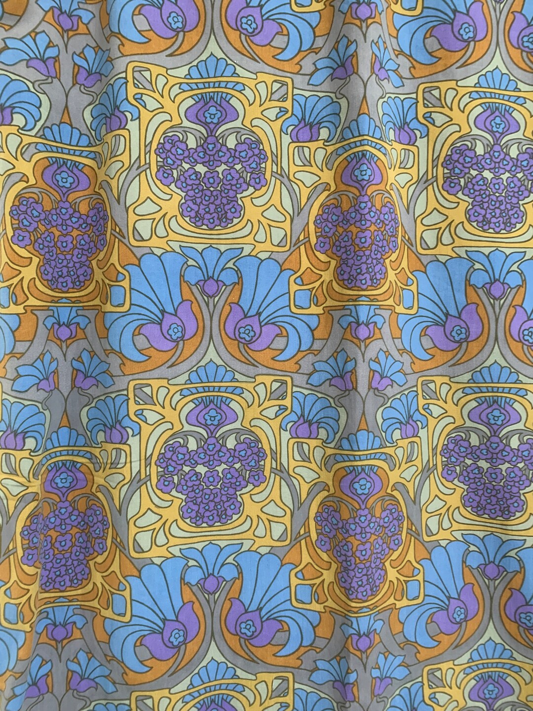 Vintage Fabric Heals Fandango Designed David Bantle Curtain Art Nouveau ...