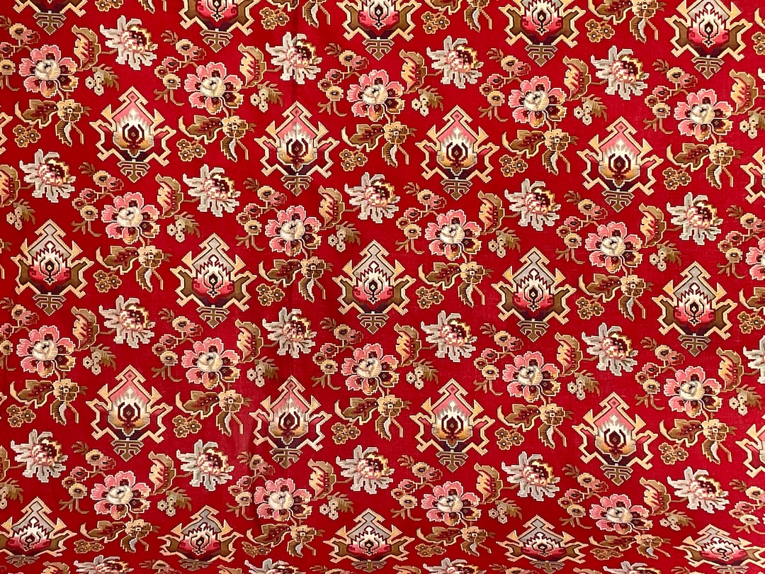 3 Mtrs Antique French Cotton Chintz Curtain Fabric Floral - Etsy