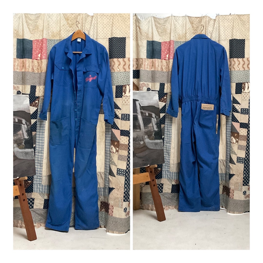 Well Worn Vintage French Boiler Suit Overall Size Large Cotton Twill ...