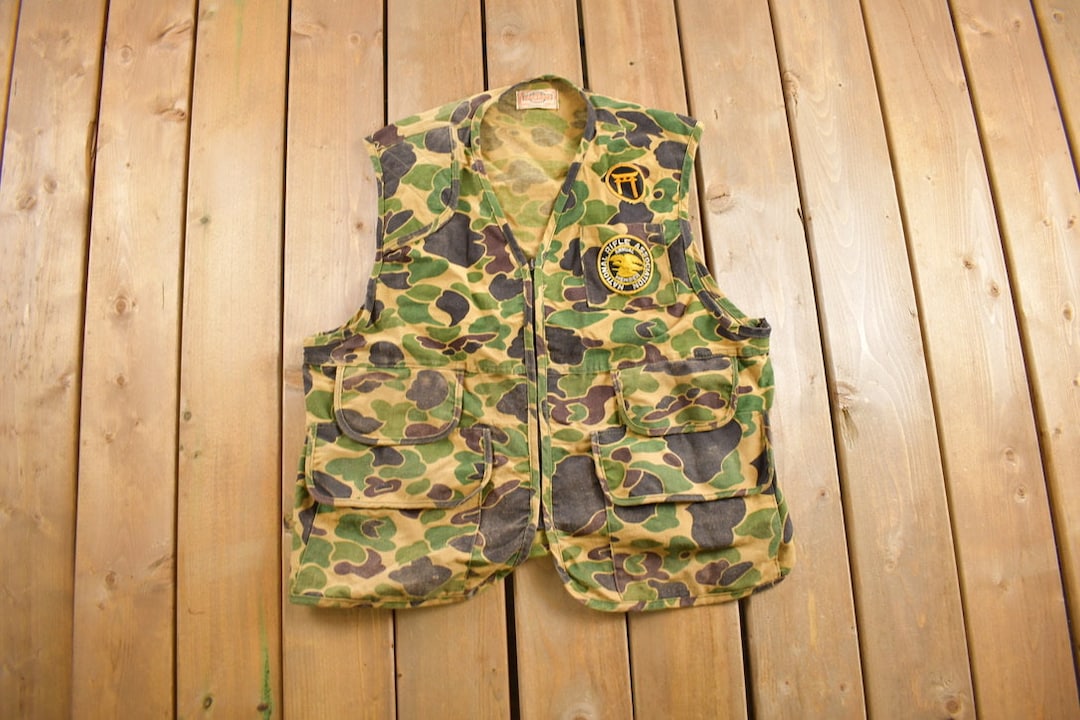 Vintage 1970s Saf T Bak Camo Hunting Vest / True Vintage / Streetwear ...