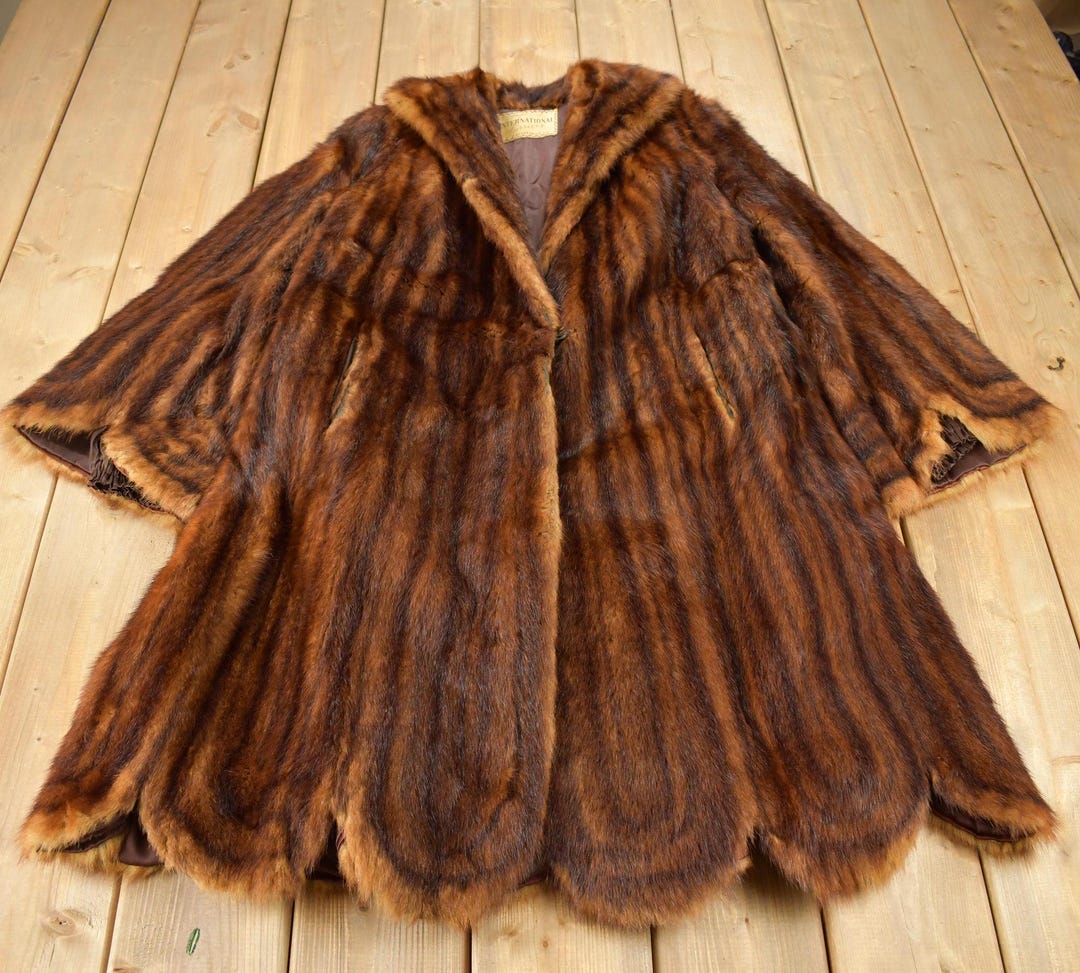 Vintage 1970s Brown Mink Fur Coat / Vintage Mink Jacket / Authentic Fur ...