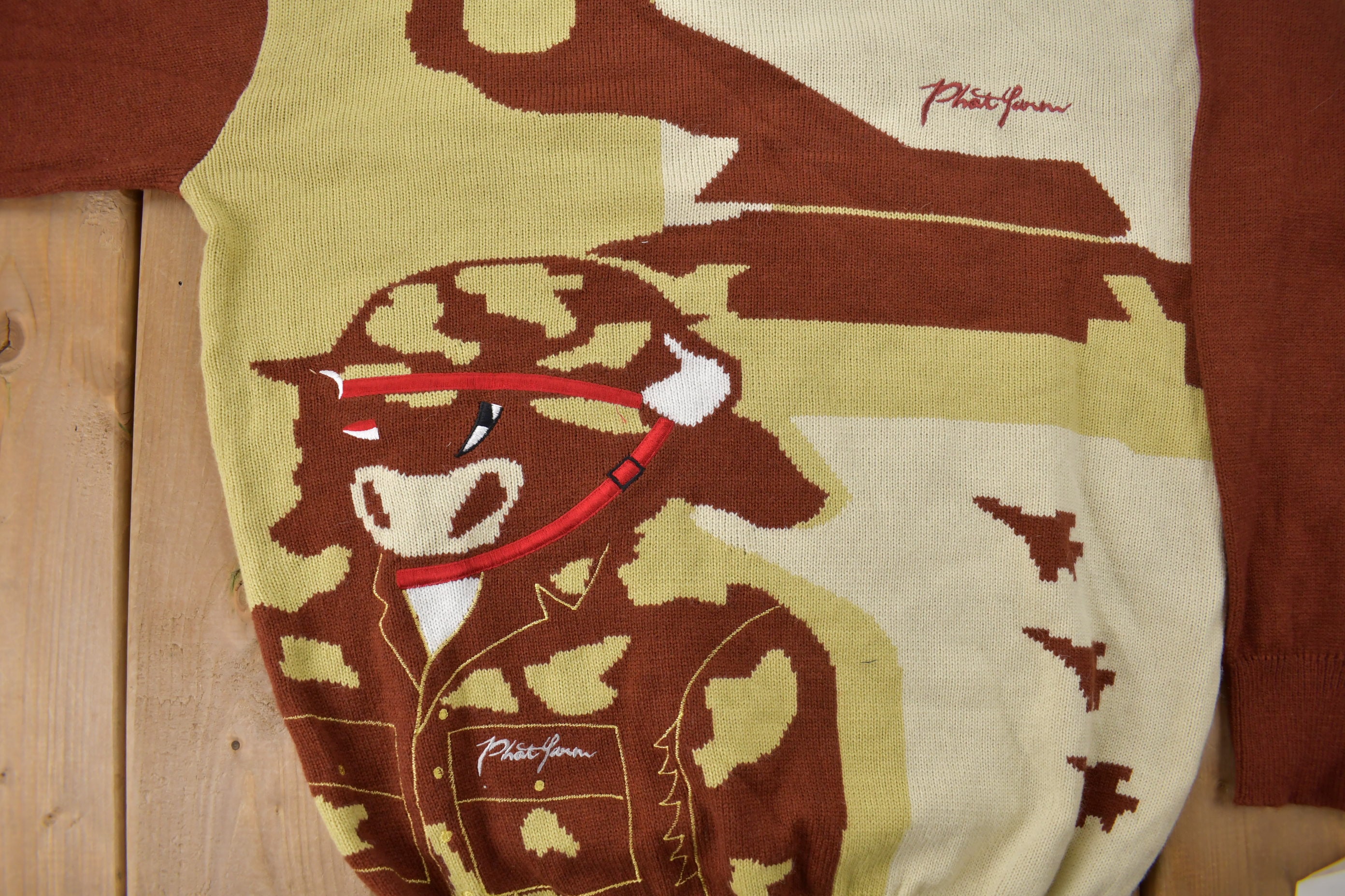 Vintage Deadstock Y2K Phat Farm Embroidered Cow Knit / Streetwear ...