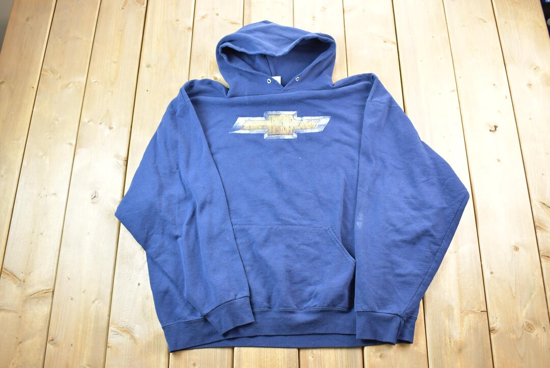Vintage 1990s Chevrolet Logo Graphic Design Jerzeez Hoodie / 90s Hoodie ...