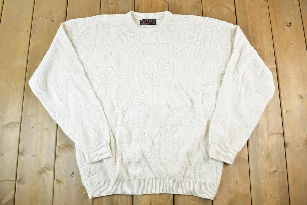 Vintage 1990s Jantzen Sport Chunky Light Knit Abstract Pattern Crewneck ...