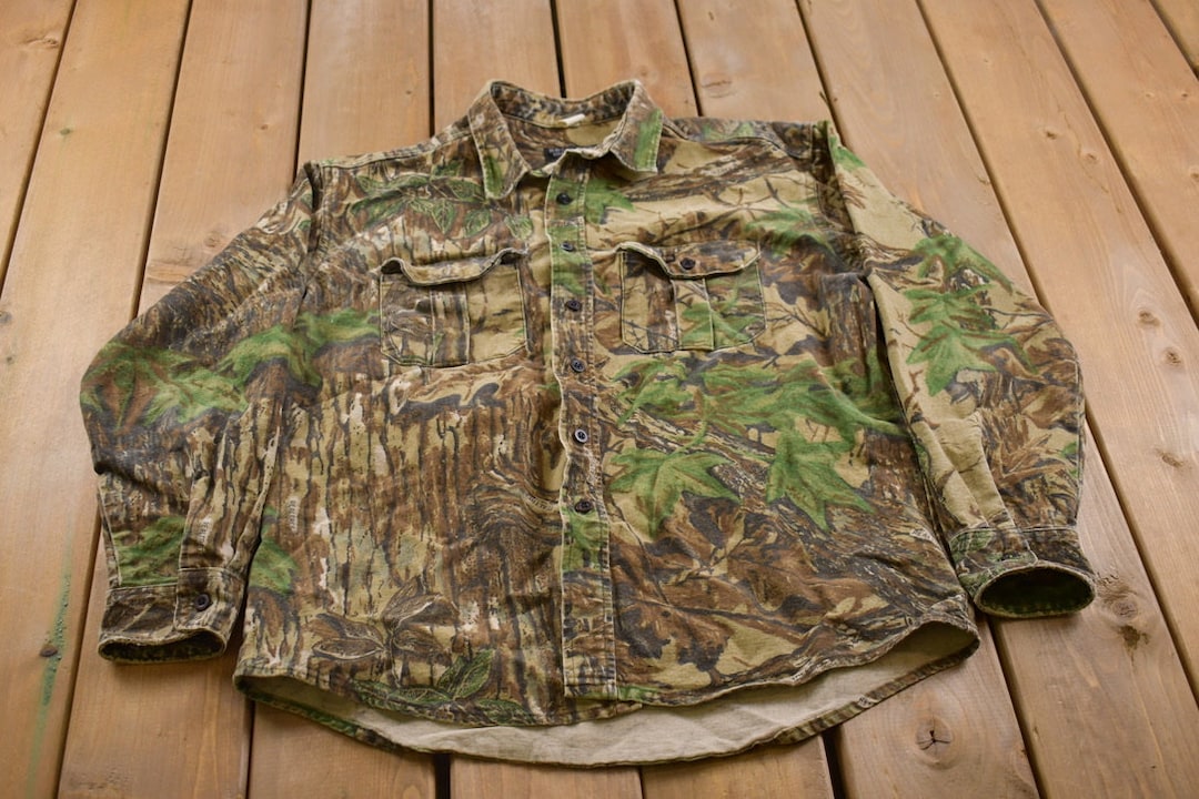 Vintage 1990s Rattler Brand Hunting Camo Button up / Vintage Real Tree ...
