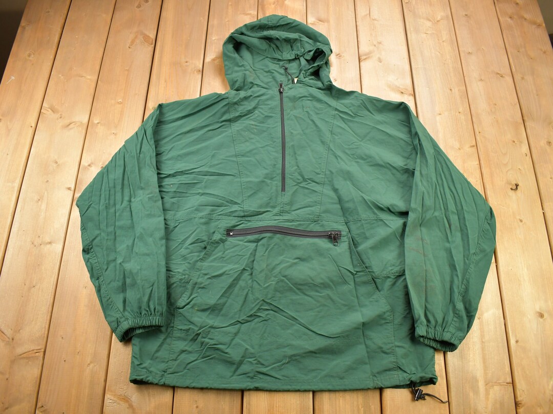 Vintage 1980s Woolrich Quarter Zip Windbreaker Jacket / Green Jacket ...