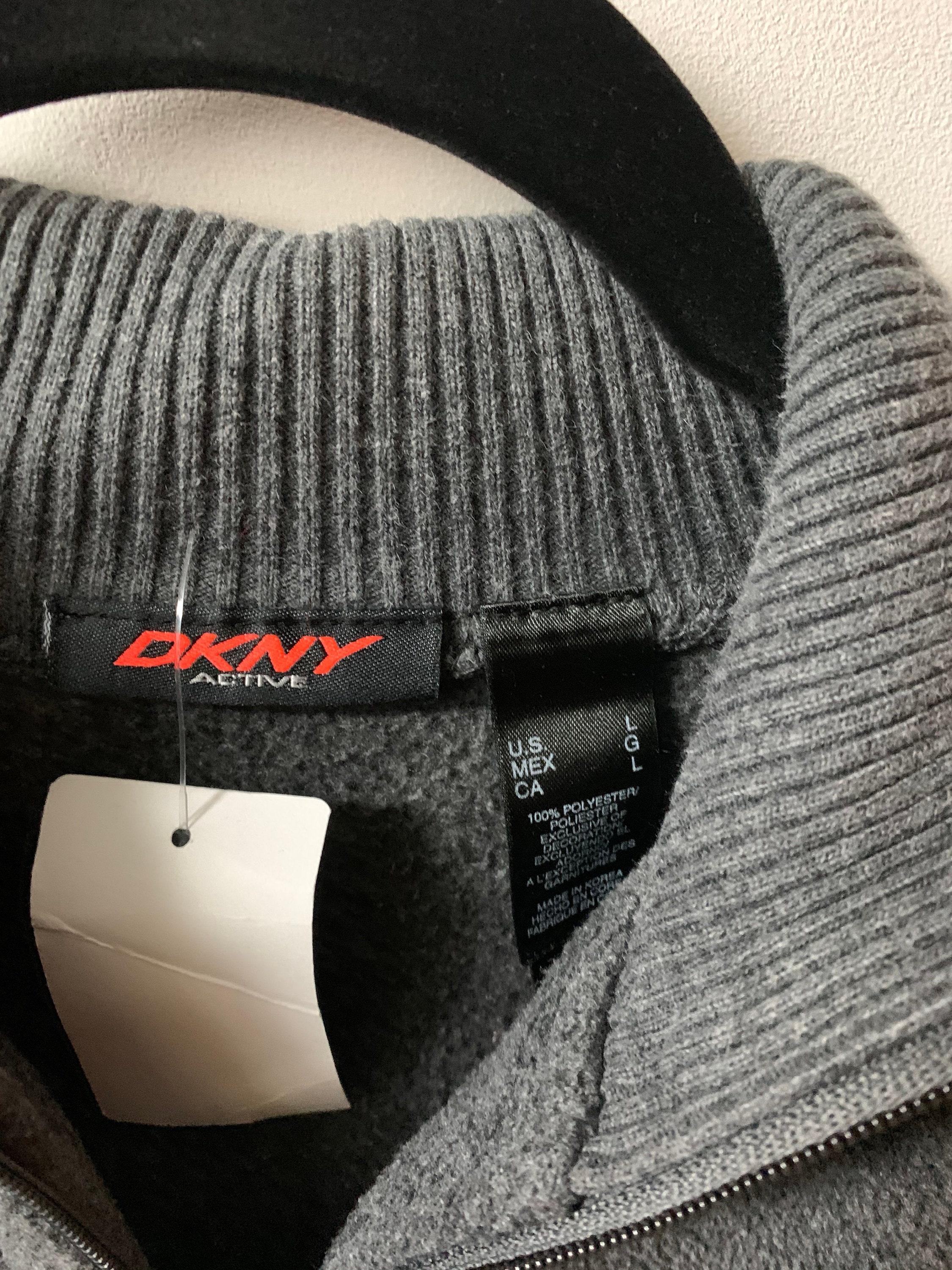 Vintage 1990s DKNY Active Fleece Zip up Sweater / New York Vintage 1990s DKNY Active Fleece Zip up Sweater / New York