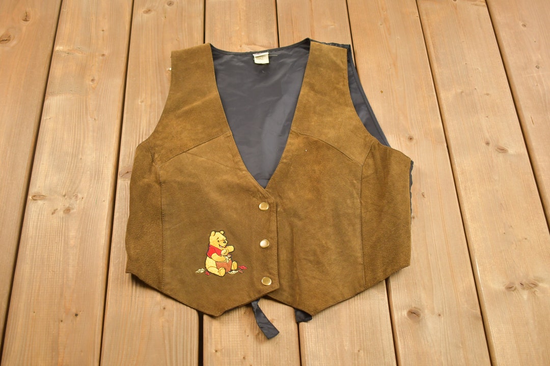 Vintage 1990s Disney Winnie the Pooh Suede Leather Vest / Formal Wear ...