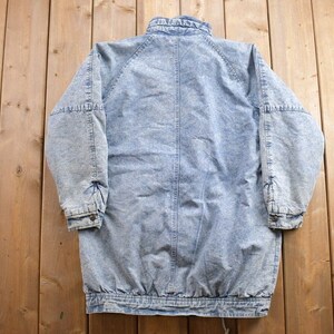 Vintage 1990s East West Denim Jean Jacket / Leather Accents / Vintage ...