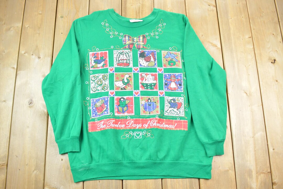 Vintage 1990s Jenna Lane 12 Days of Christmas Cute Crewneck Sweater ...