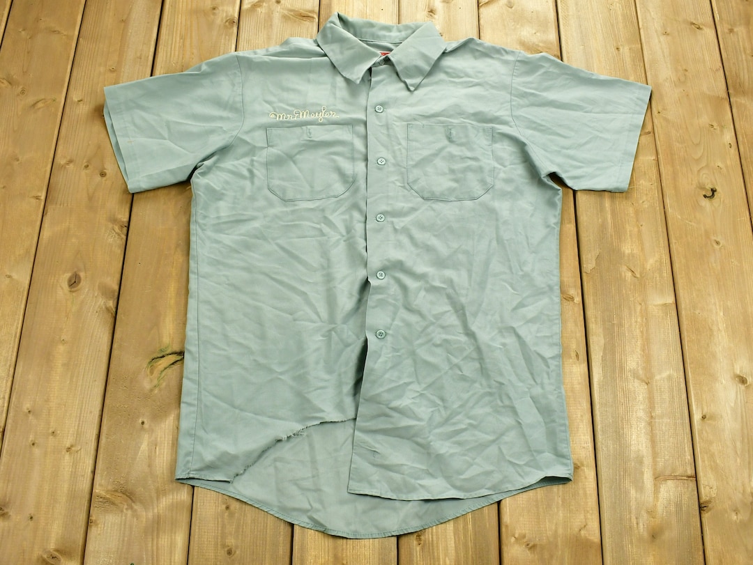 Vintage 1970s Chain Stitched Button up Uniform T-shirt / Mr. Meyler ...