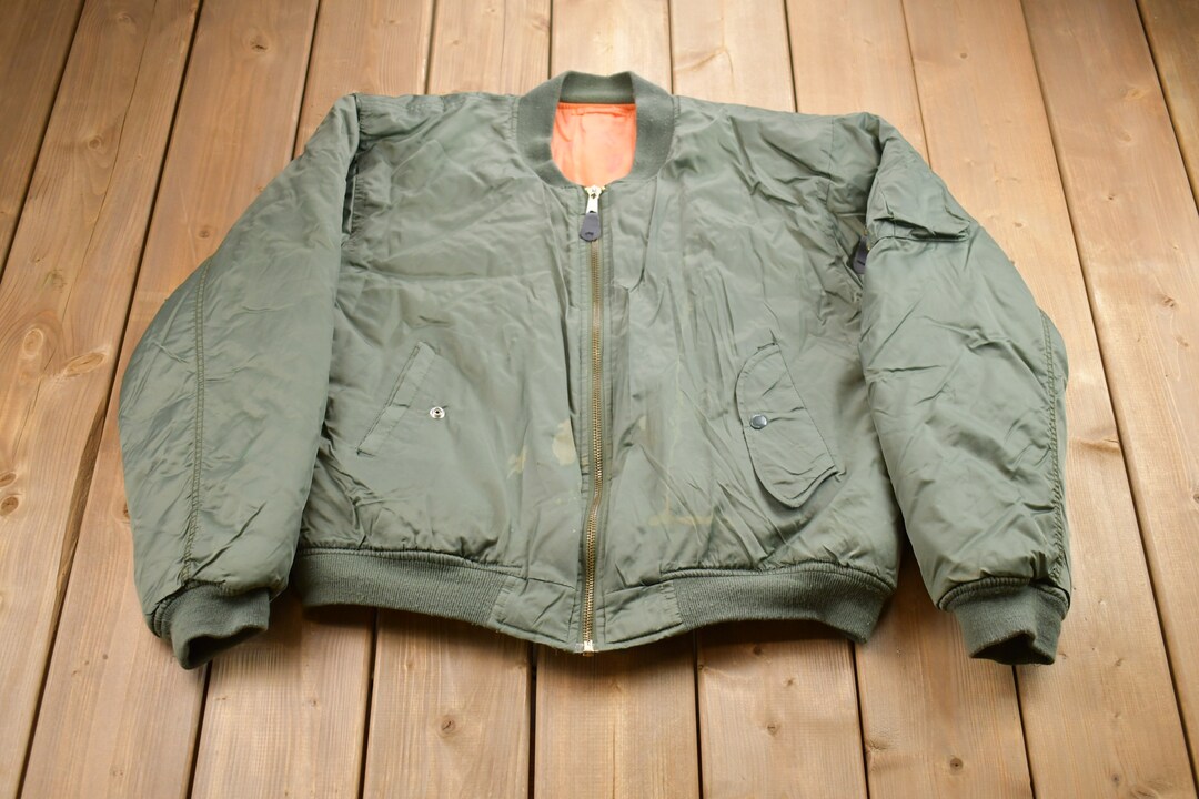 Vintage 1990s Bomber Jacket Reversible Green / Athleisure / Streetwear ...