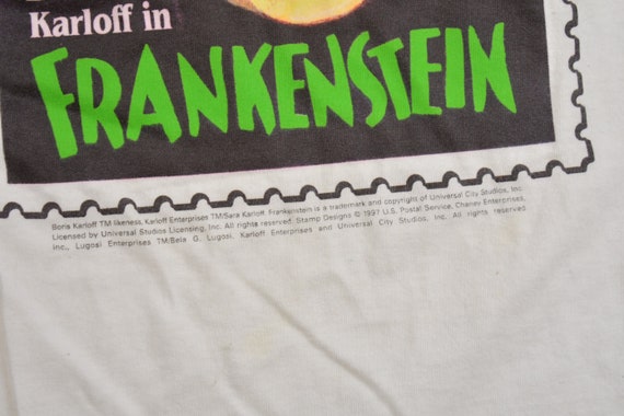 Vintage 1997 Frankenstein USPS Mail Stamp Graphic T-s… - Gem
