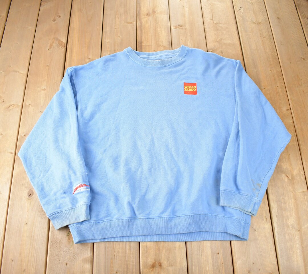 Vintage 2000s Wells Fargo Blue Embroidered Crewneck Sweatshirt - Etsy