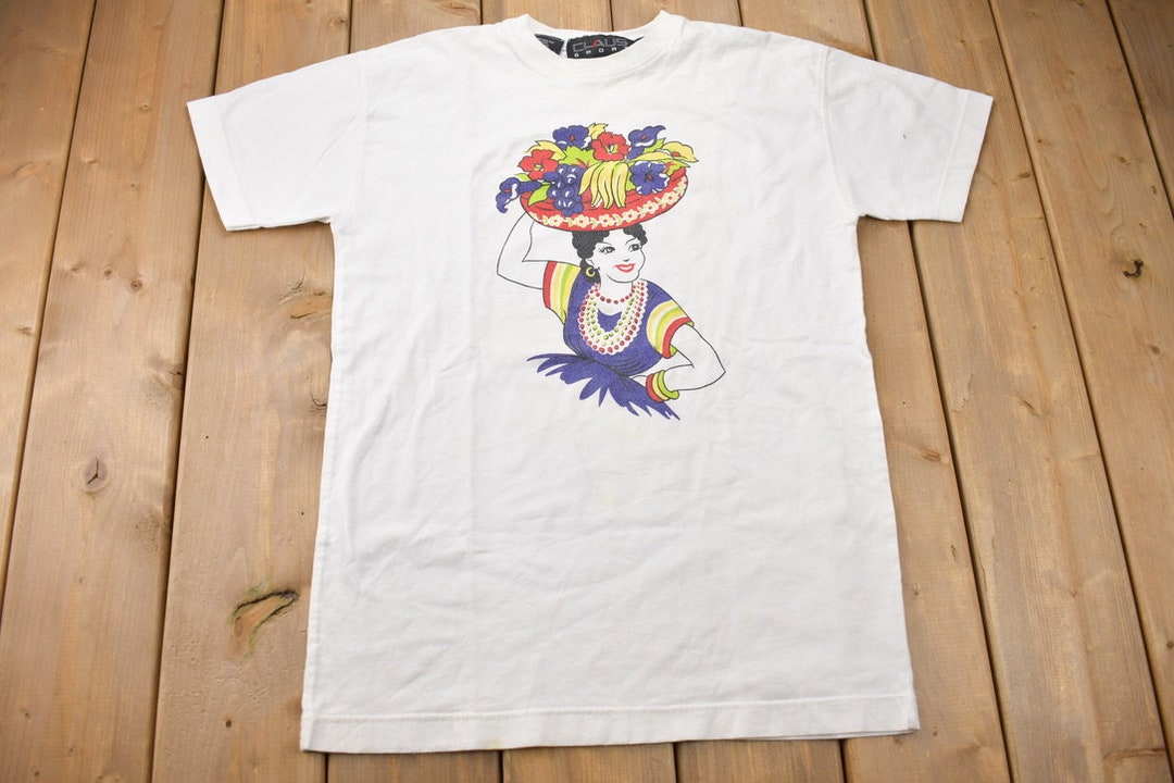 Vintage 1990s Fruit Hat Lady Graphic T-shirt / Streetwear / Retro Style ...