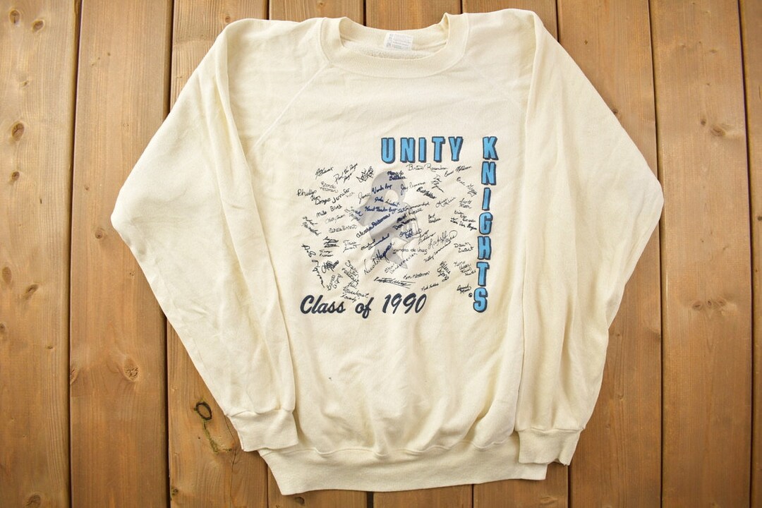 Vintage 1990 Unity Knights Class of 1990 Crewneck Sweatshirt / 90s ...