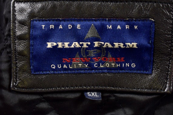 Vintage 1990s Phat Farm Leather Jacket / Patchwork / … - Gem