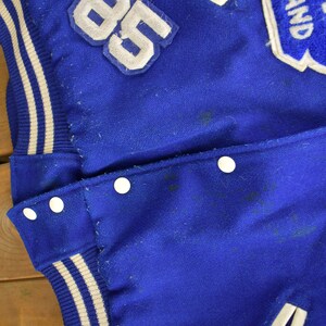 Vintage 1985 WCHS Band Varsity Jacket / Blue Leather Coat / Letterman ...