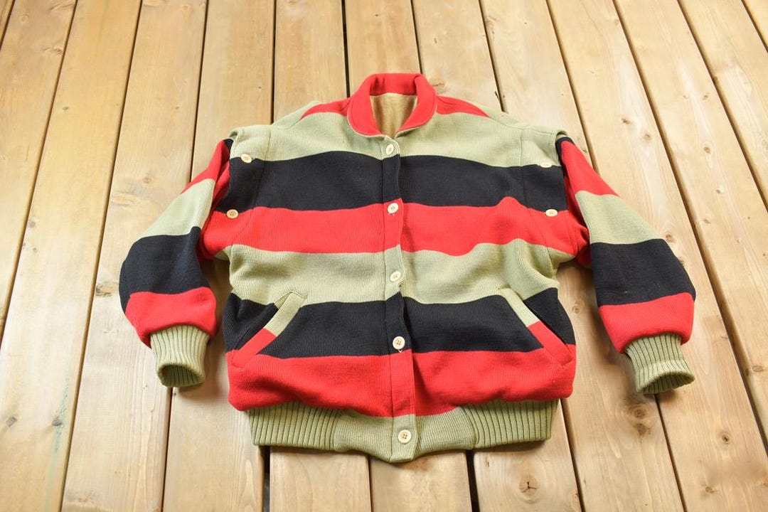 Vintage 1980s IB Diffusion Knitted Button up Sweater / Made in Hong ...