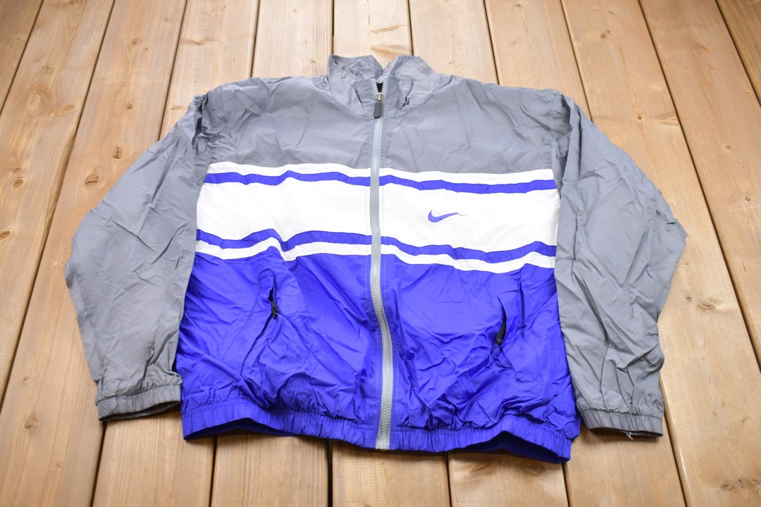 Vintage 1990s Nike Embroidered Swoosh Windbreaker Jacket / Team Logo ...