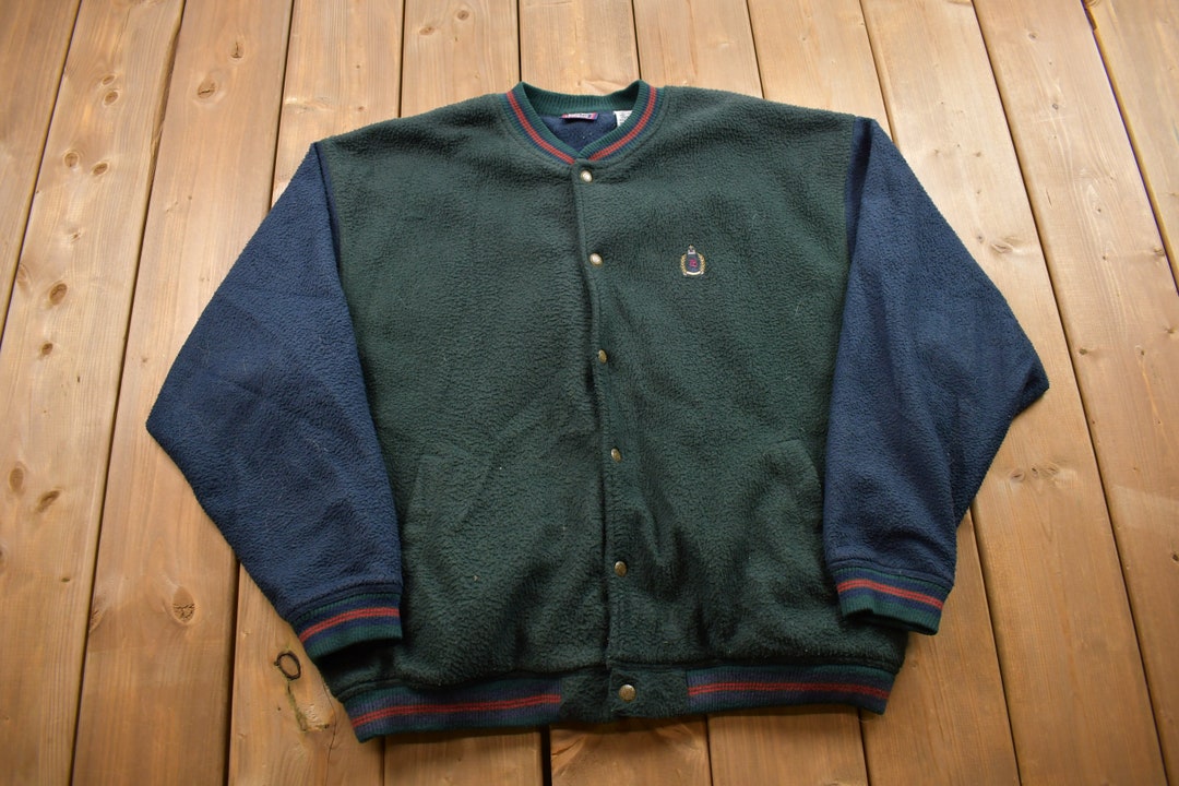 Vintage 1990s Bugle Boy Fleece Varsity Sweater / Outdoorsman / 90s ...