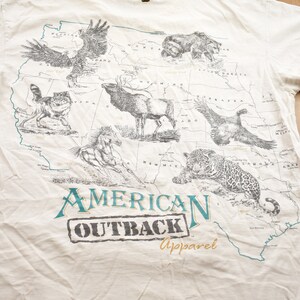 Vintage 1990s American Outback Apparel USA Map Animals Graphic T-shirt ...
