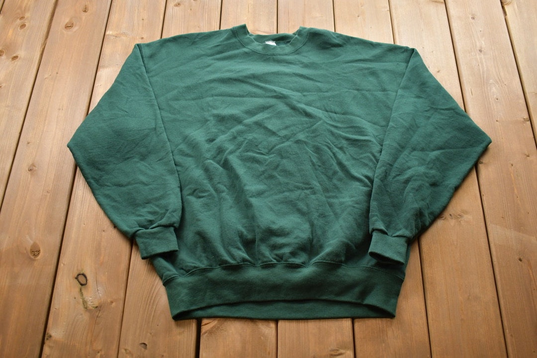 Vintage 1990s Soffe Sweats Blank Green Crewneck Sweatshirt / 90s ...