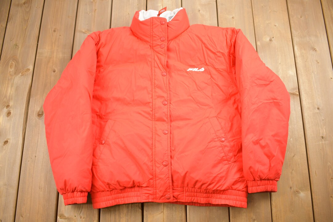 Vintage 1990s Fila Puffer Jacket / Embroidered Fila / Vintage Bubble ...