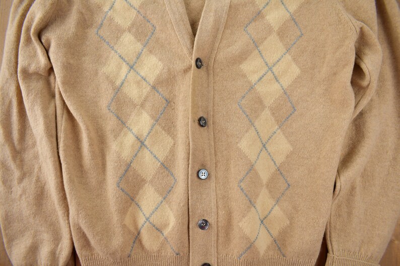 Vintage 1970s Catler Argyle Knit Cardigan Sweater Made in Great Britain ...