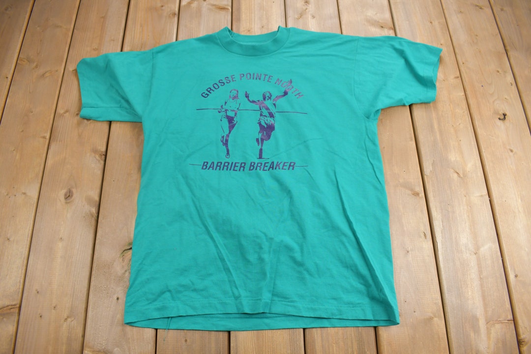 Vintage 1990s Gross Pointe North Barrier Breaker Graphic T Shirt ...