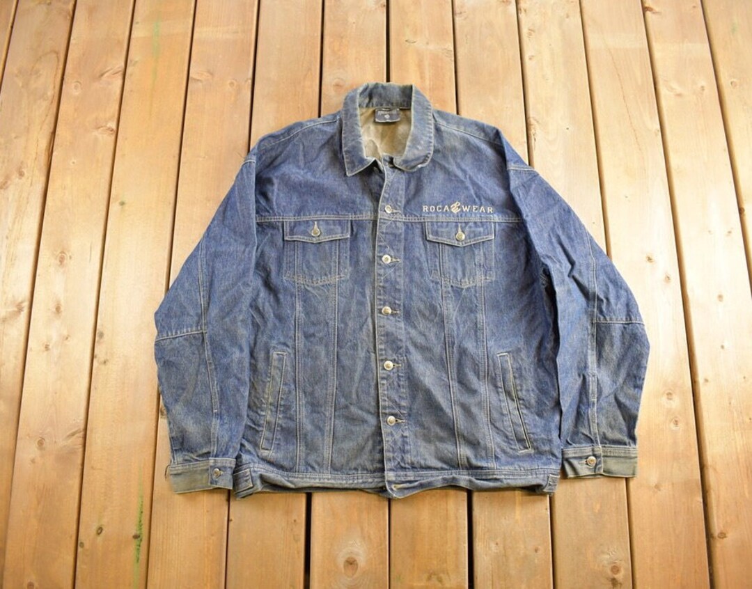 Vintage 1990s Roca Wear Denim Jean Jacket / Vintage Denim / Streetwear ...