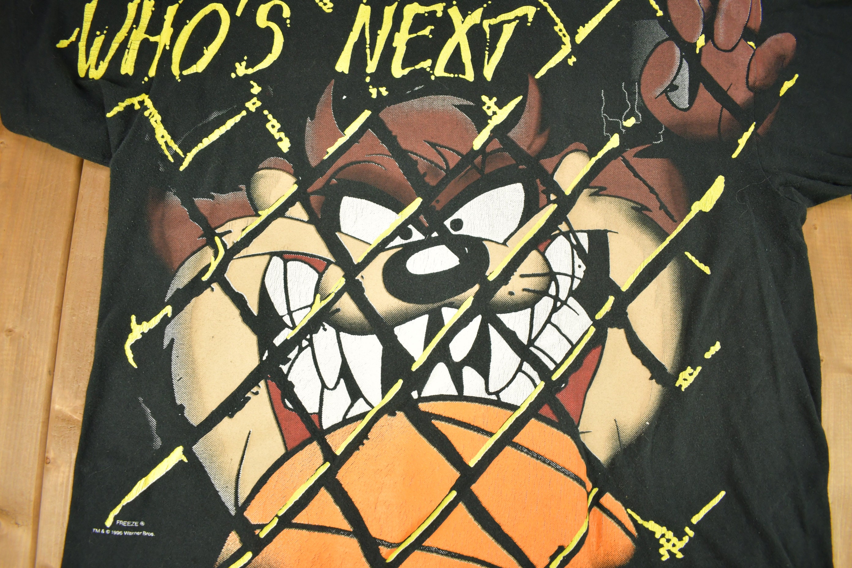 Vintage 1995 Taz Basketball Theme All Over Print Looney Tunes T-shirt ...