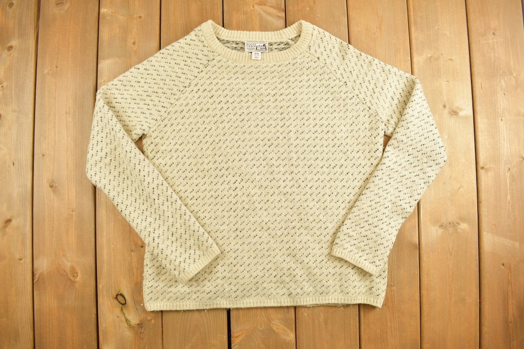 Vintage 1980s Roots Cabin Knit Crewneck Sweater / Vintage 90s Crewneck ...