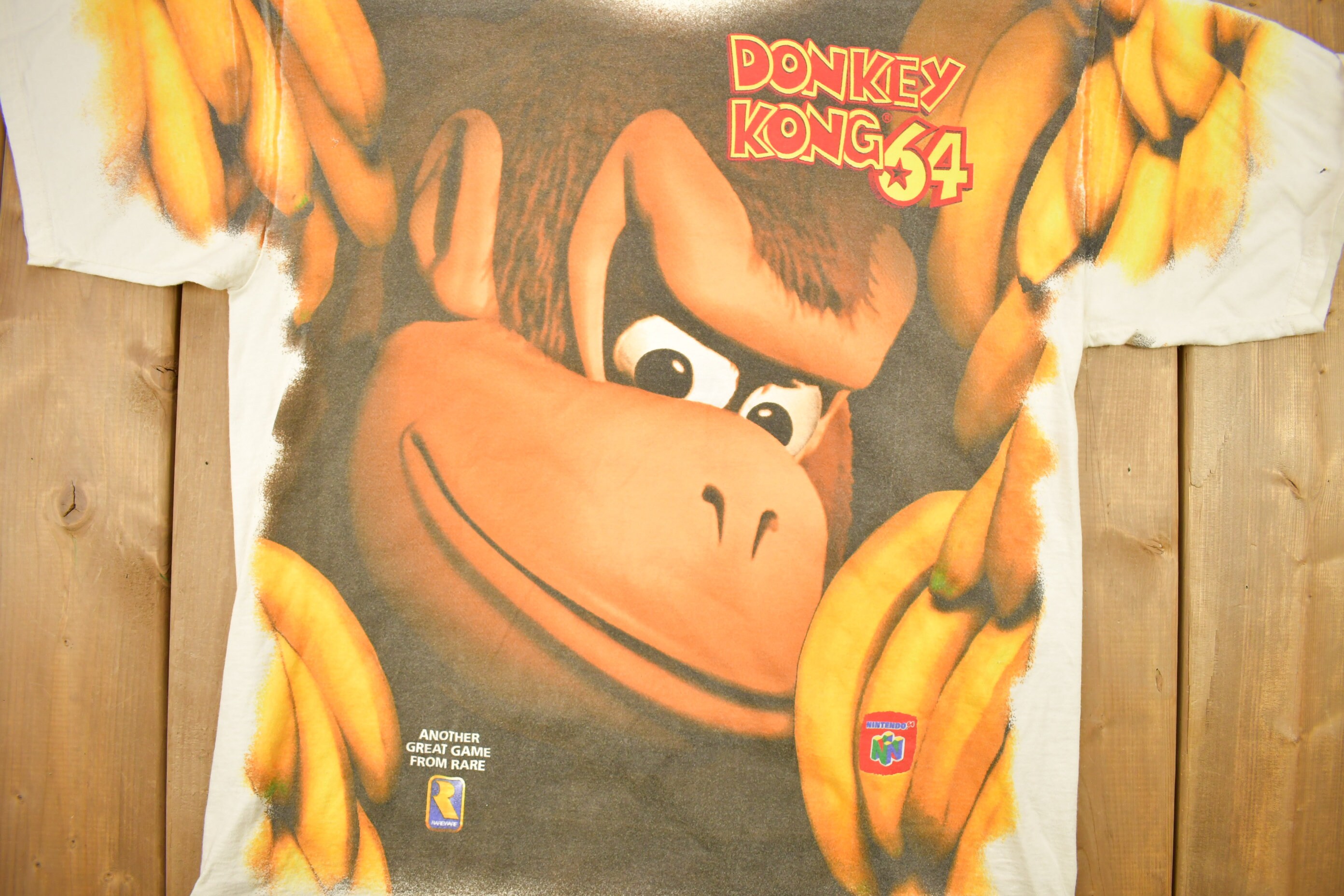 Vintage 1990s Donkey Kong 64 All Over Print Nintendo T-shirt / Made in ...