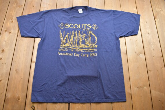 Vintage 1992 Scouts Arrowhead Day Camp 1992 Graphic T… - Gem