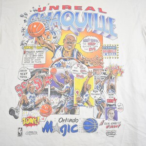 Vintage 1993 Shaquille O'neal Orlando Magic NBA Comic Graphic T-shirt ...