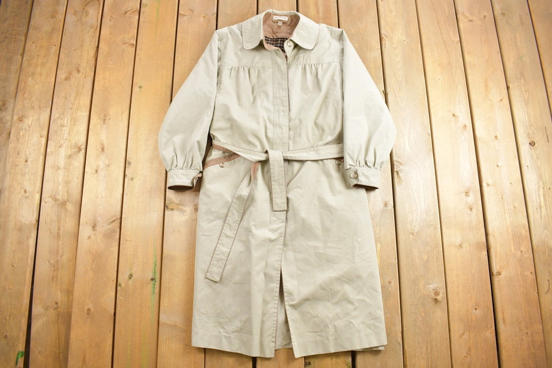 Vintage 1980s Windsor Bay JC Penney Trench Coat / Vintage Full Length Jacket / Outdoor / Rain ...