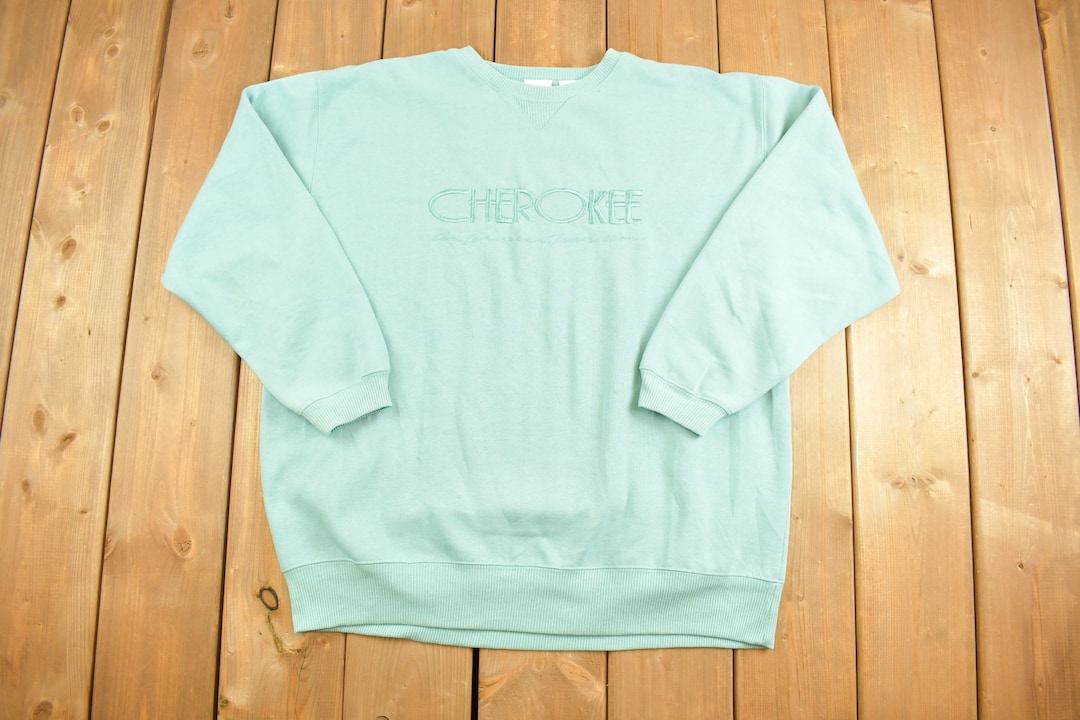 Vintage 1990s Cherokee Blue Embroidered Crewneck / 90s Cherokee ...